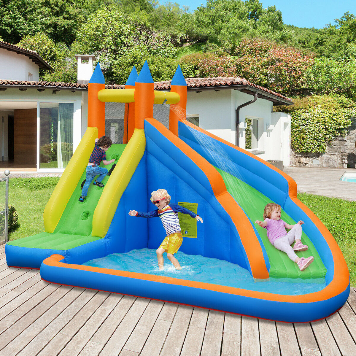 Inflatable Bouncy Castle with Water Slide – GardenArch