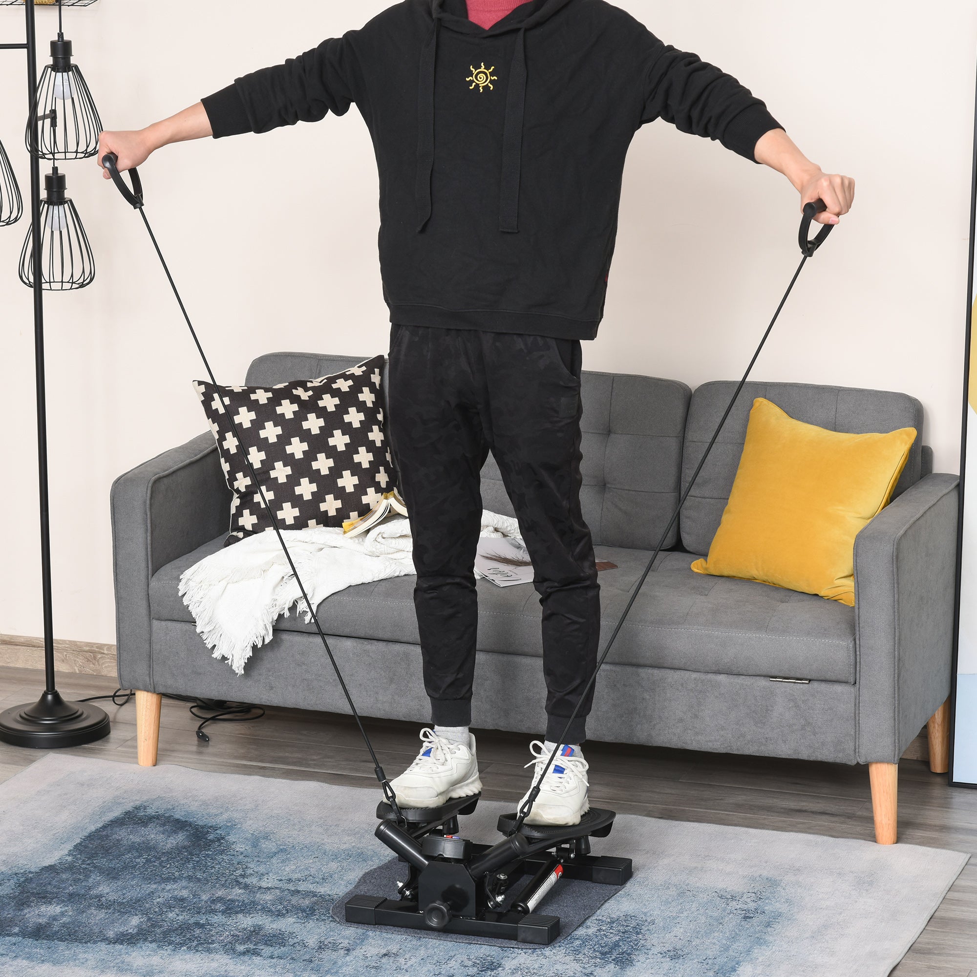 HOMCOM Mini Stepper Exercise Stepper Machine Legs Arms Thigh Toner Ton ...
