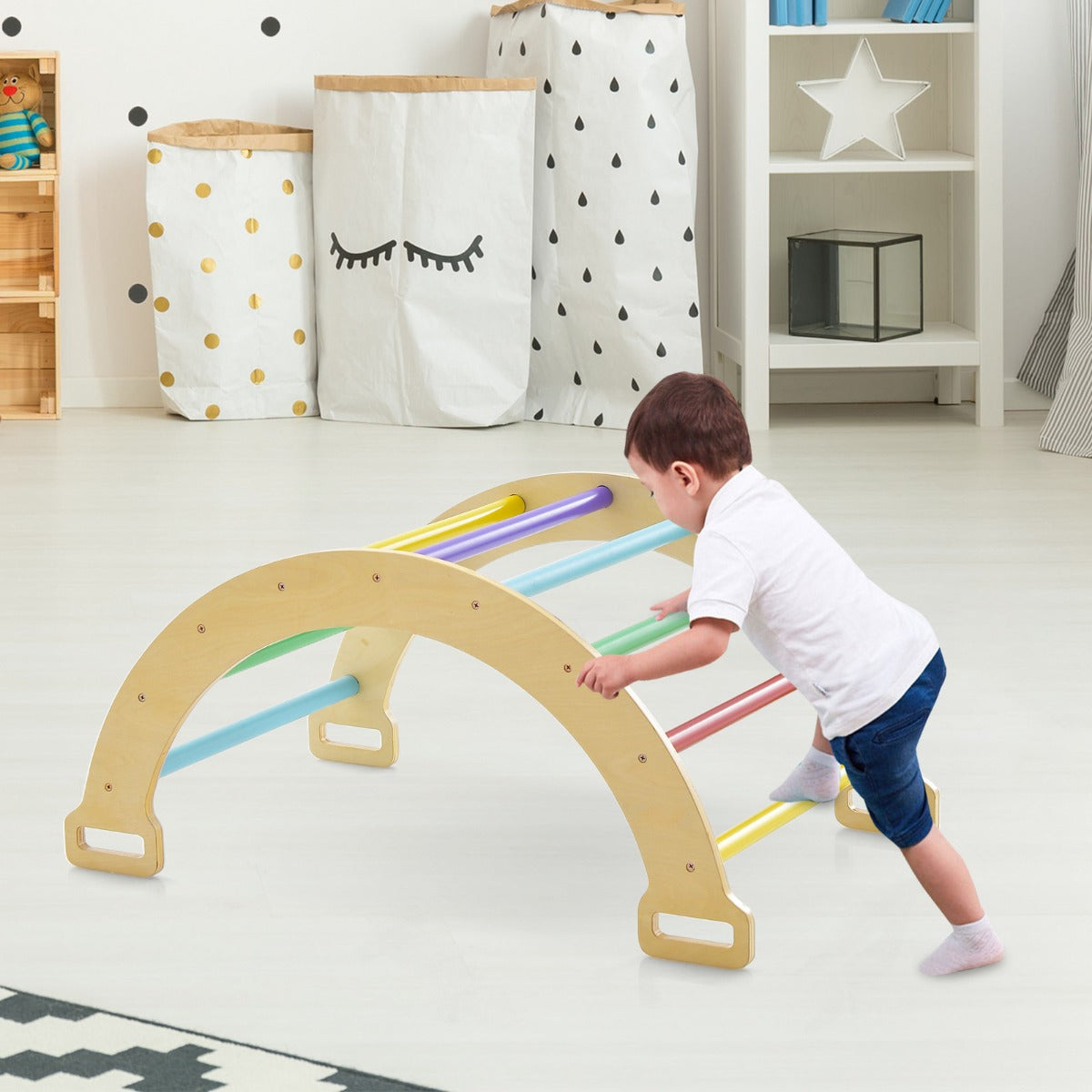 2-in-1 Arch Rocker with Soft Cushion-Colourful – GardenArch