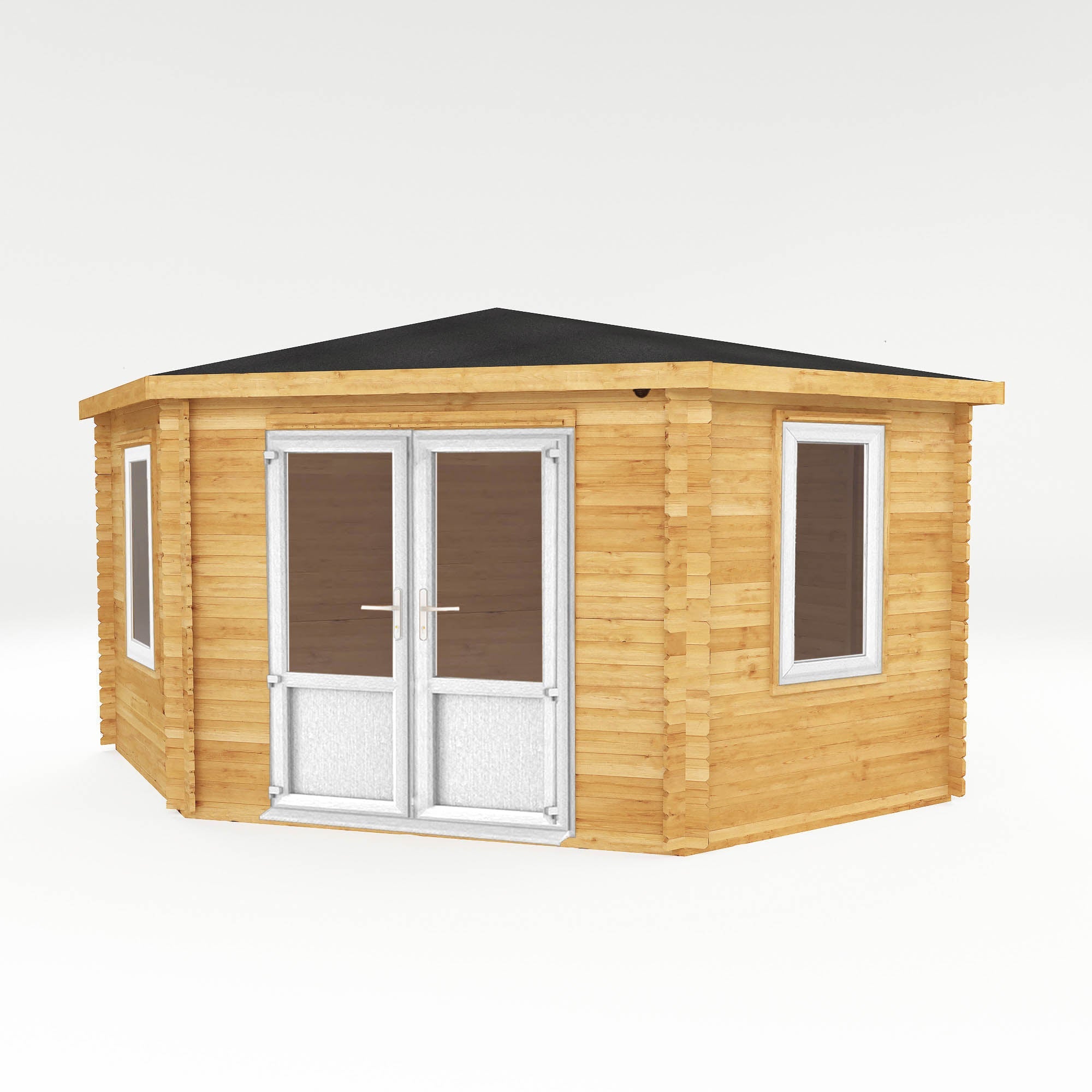 4M X 4M Corner Cabin - 44Mm (Upvc Windows & Door) - White – GardenArch