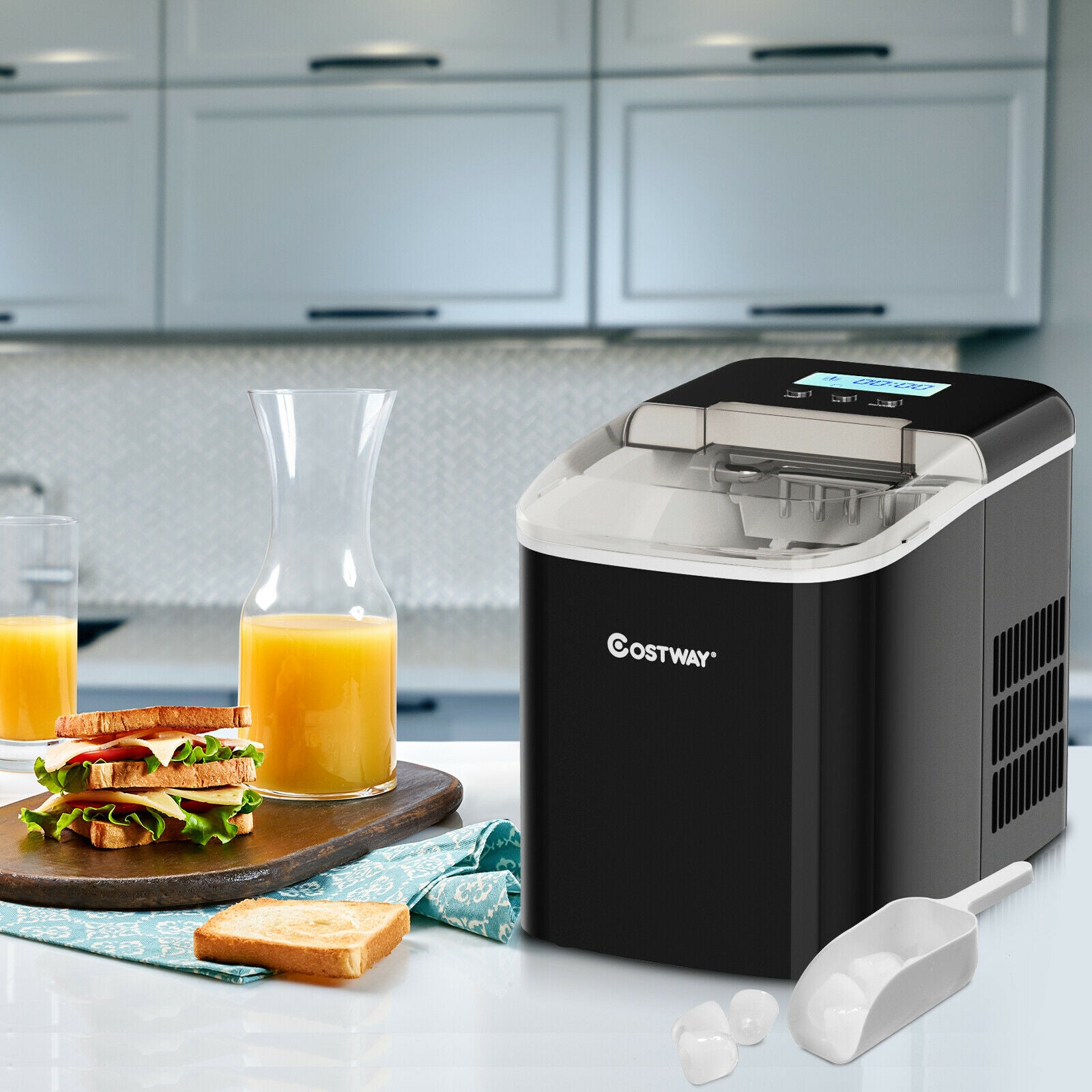 2.1L Automatic Electric Ice Cube Maker Counter Top-Black – GardenArch