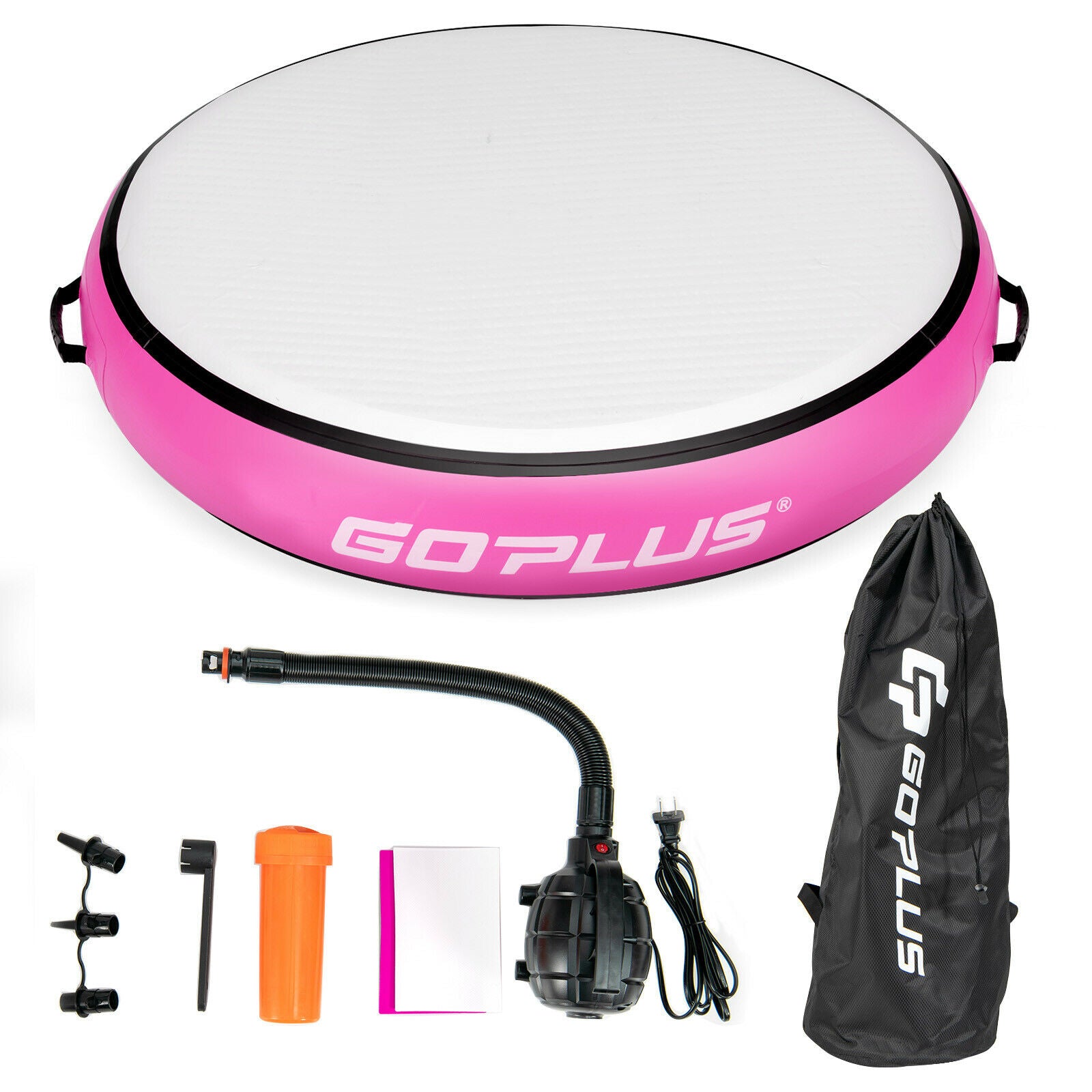 Inflatable Round Gymnastic Mat 20cm Thick Air Track Tumbling-Pink ...