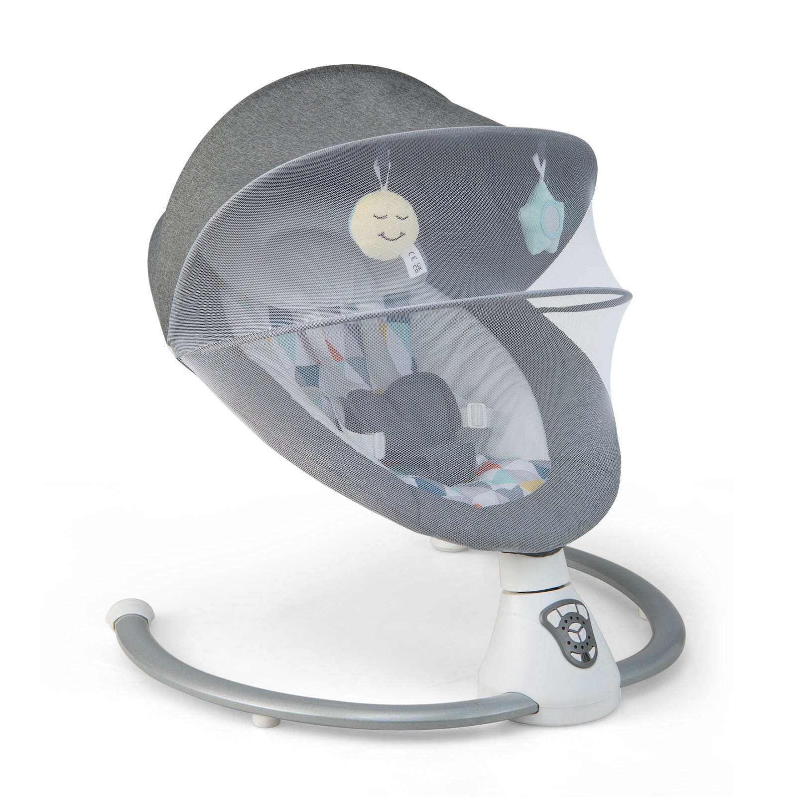 Baby Bouncer with 5 Swing Speeds and Built-in 17 Music for Newborn-Gre ...