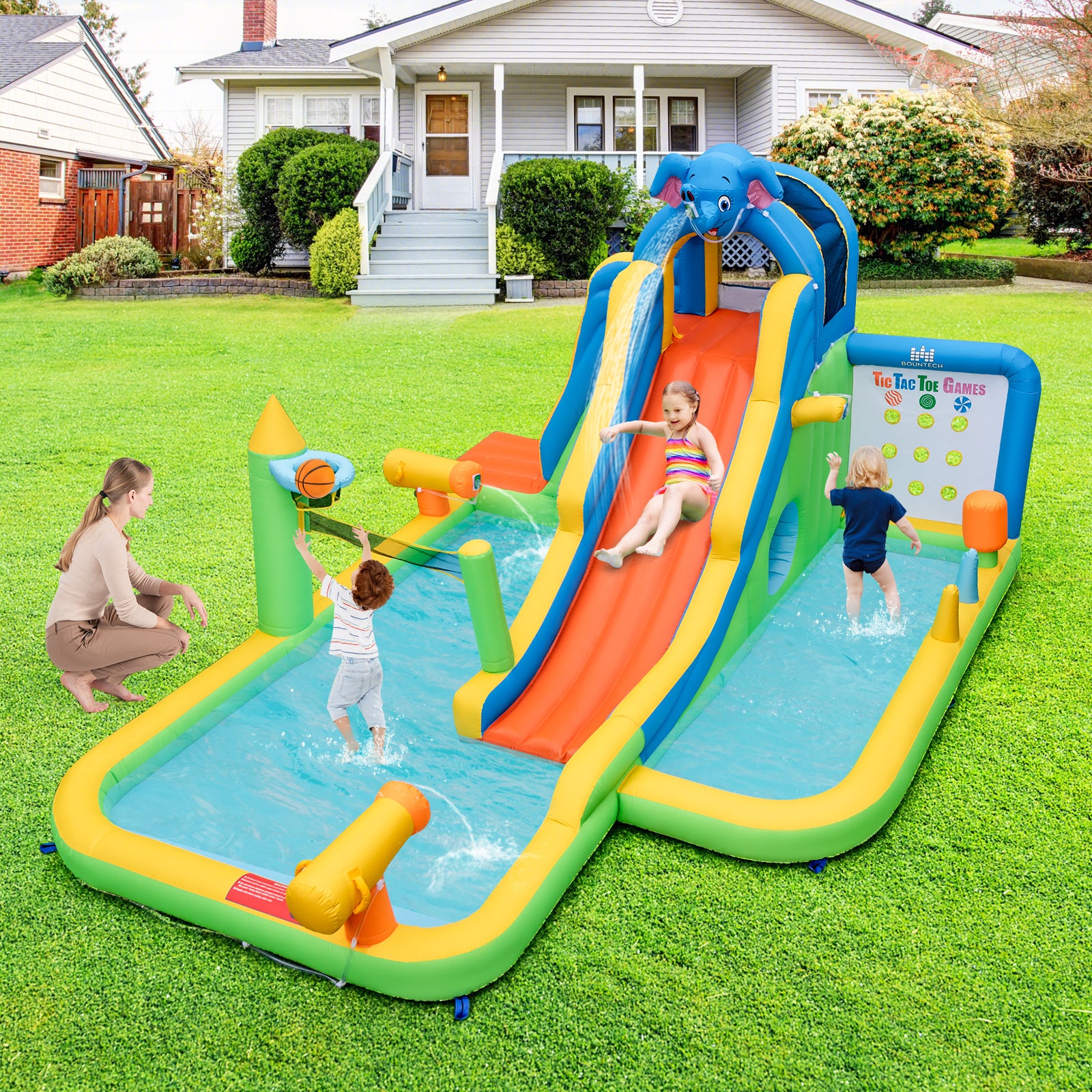 Inflatable Water Slide Giant Water Park for Kids Backyard Fun – GardenArch