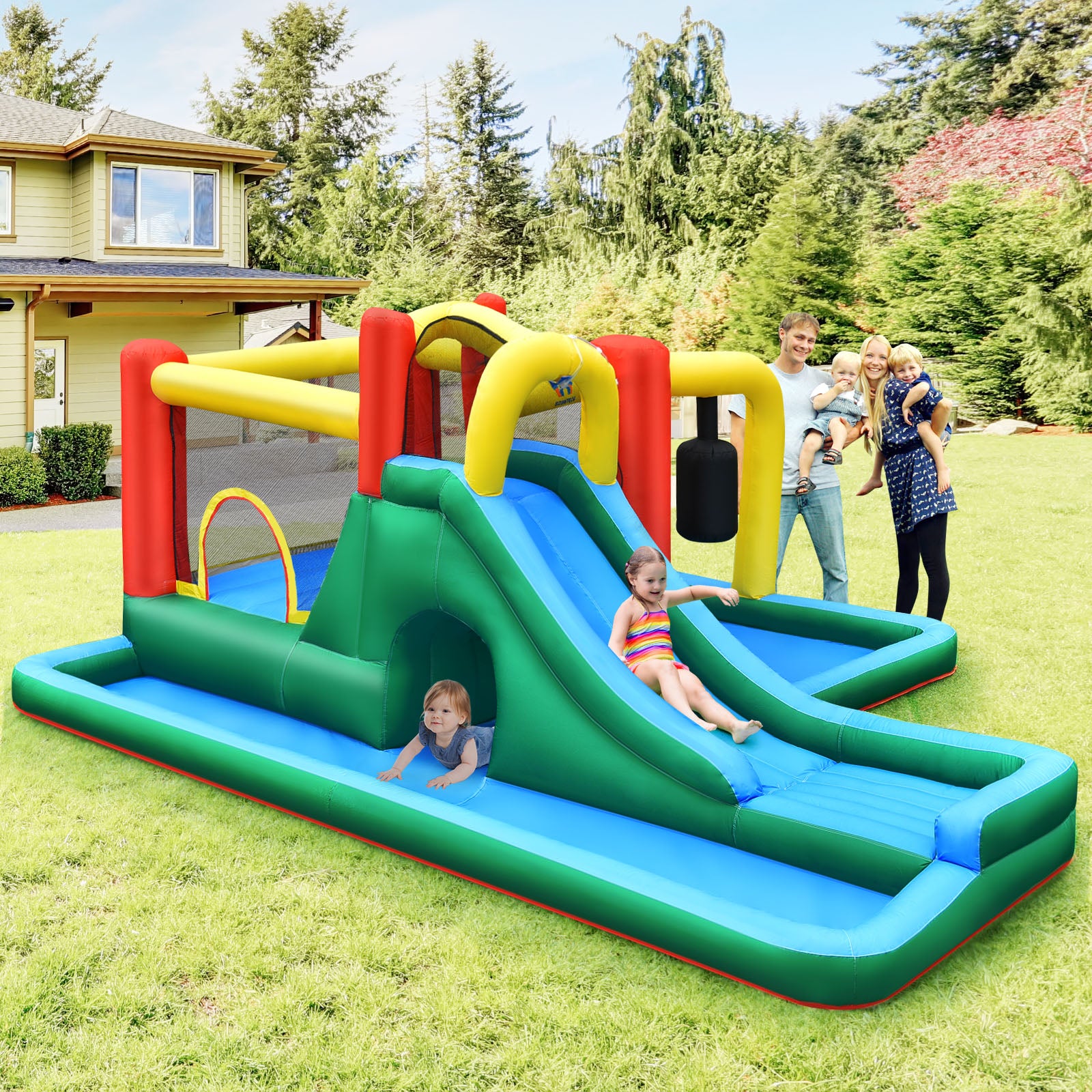 Inflatable Water Slide Kids Jumping Bounce House with Slide (without B ...