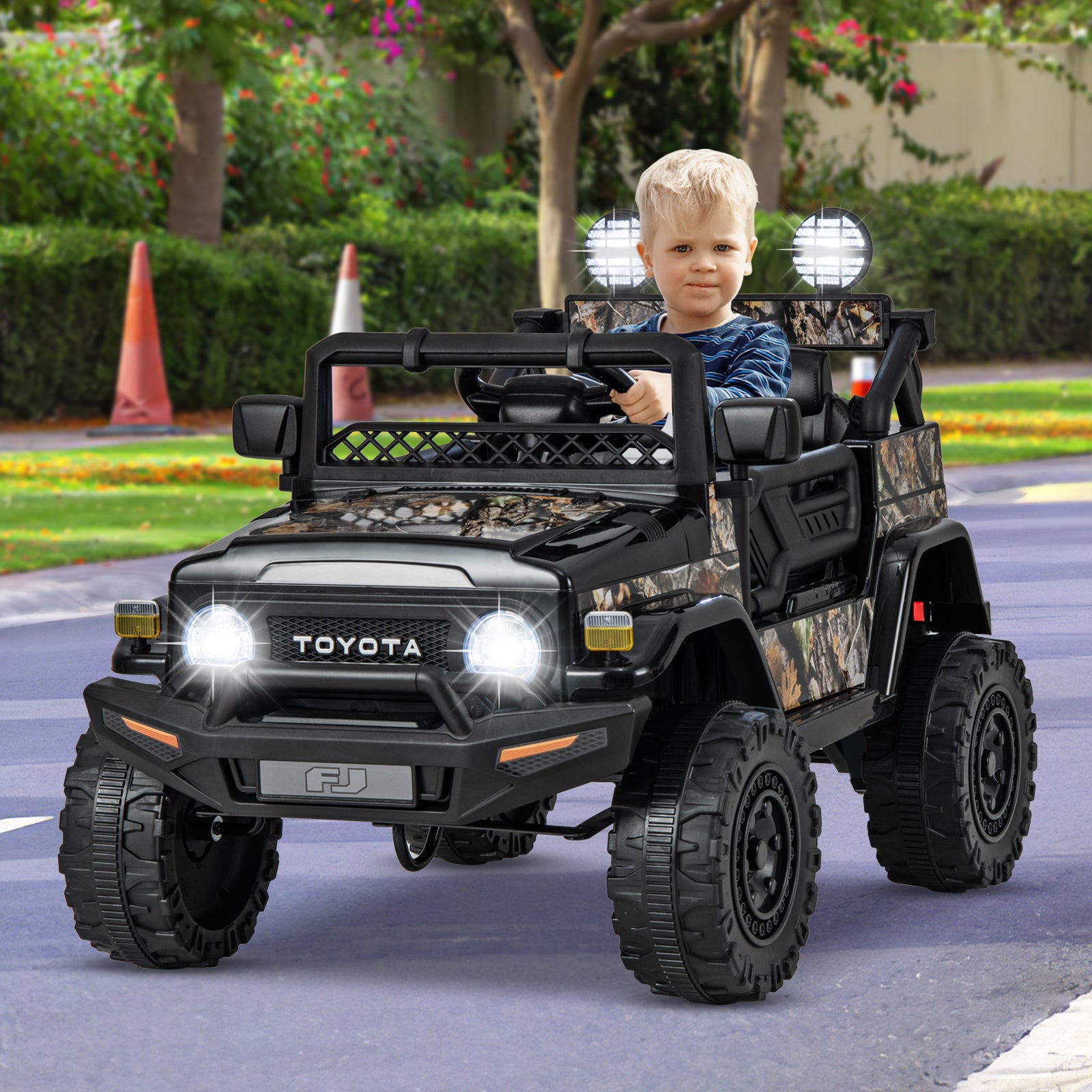12V 7Ah Licensed Toyota FJ Cruiser Electric Car with Remote Control-Bl ...