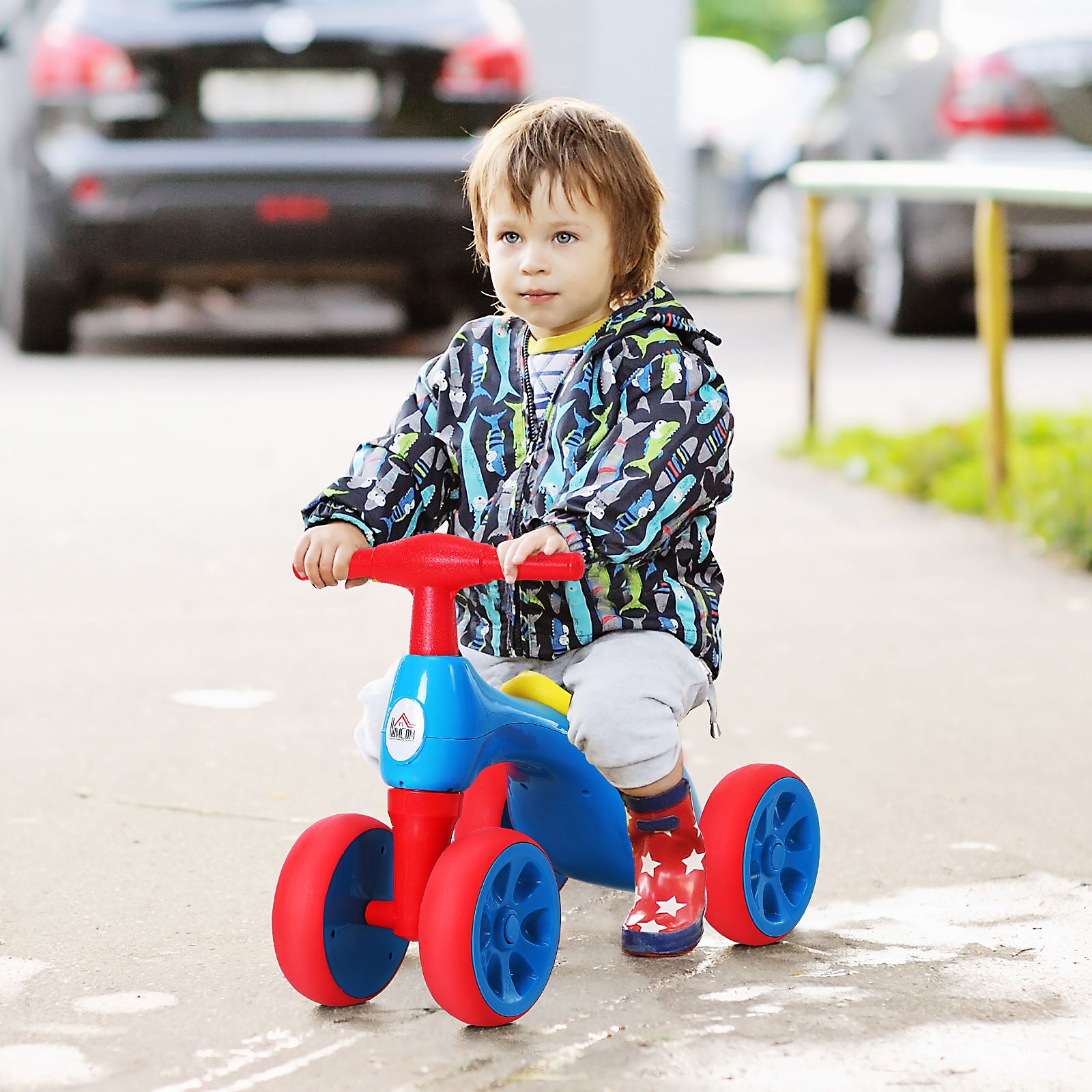 HOMCOM Toddler Training Walker Balance Ride-On Toy with Rubber Wheels ...