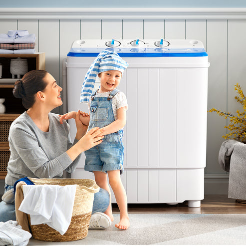 4.5 kg Portable Washing Machine Twin Tub Laundry Washer with Drain Pum ...