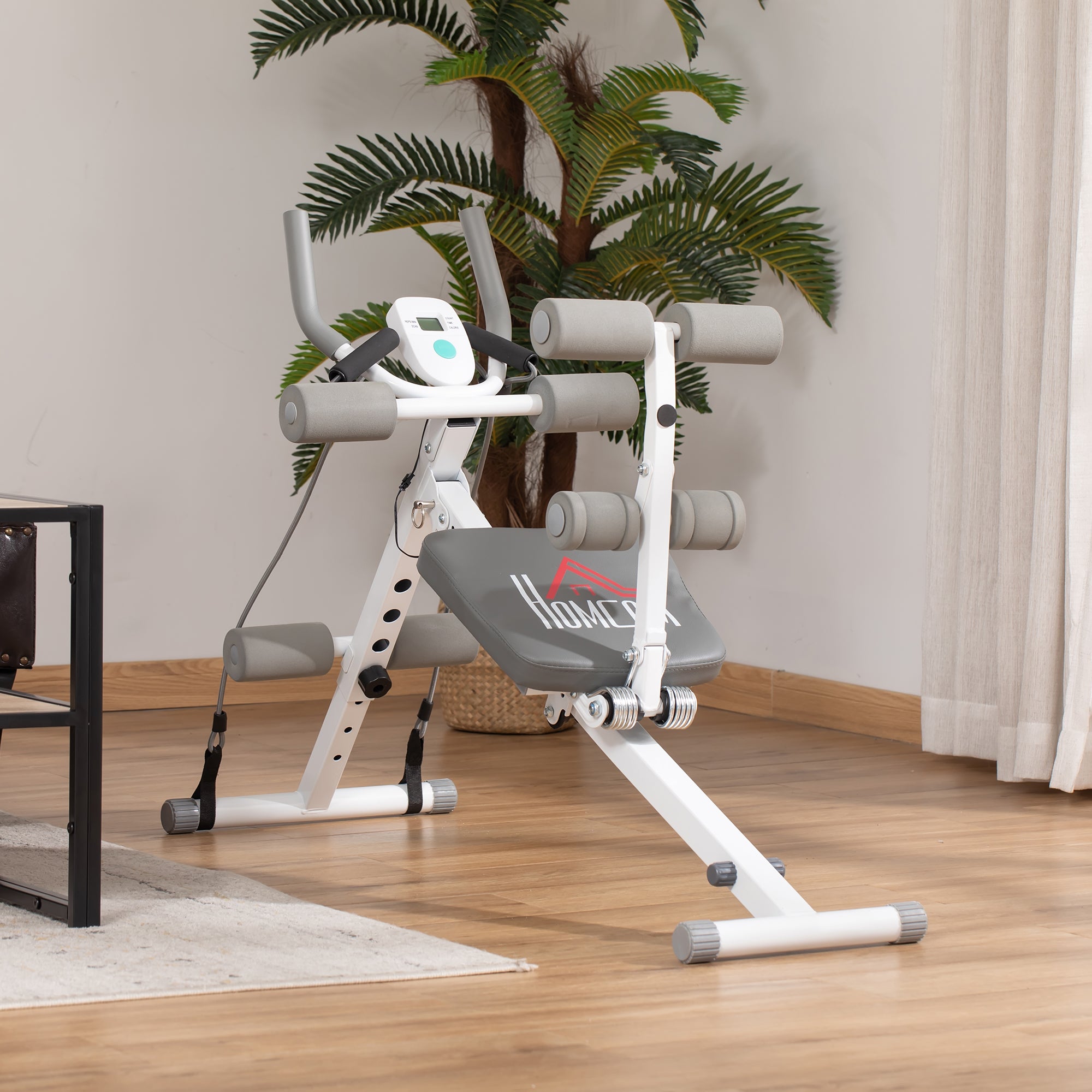 HOMCOM 2-IN-1 Core&Abdominal Trainers, Ab Trainer and Sit Up Bench, Co ...