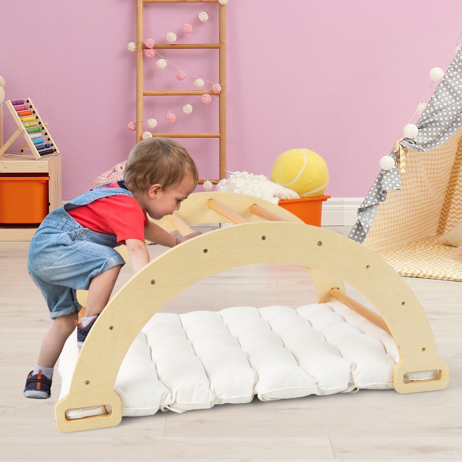 2-in-1 Arch Rocker with Soft Cushion-Natural – GardenArch