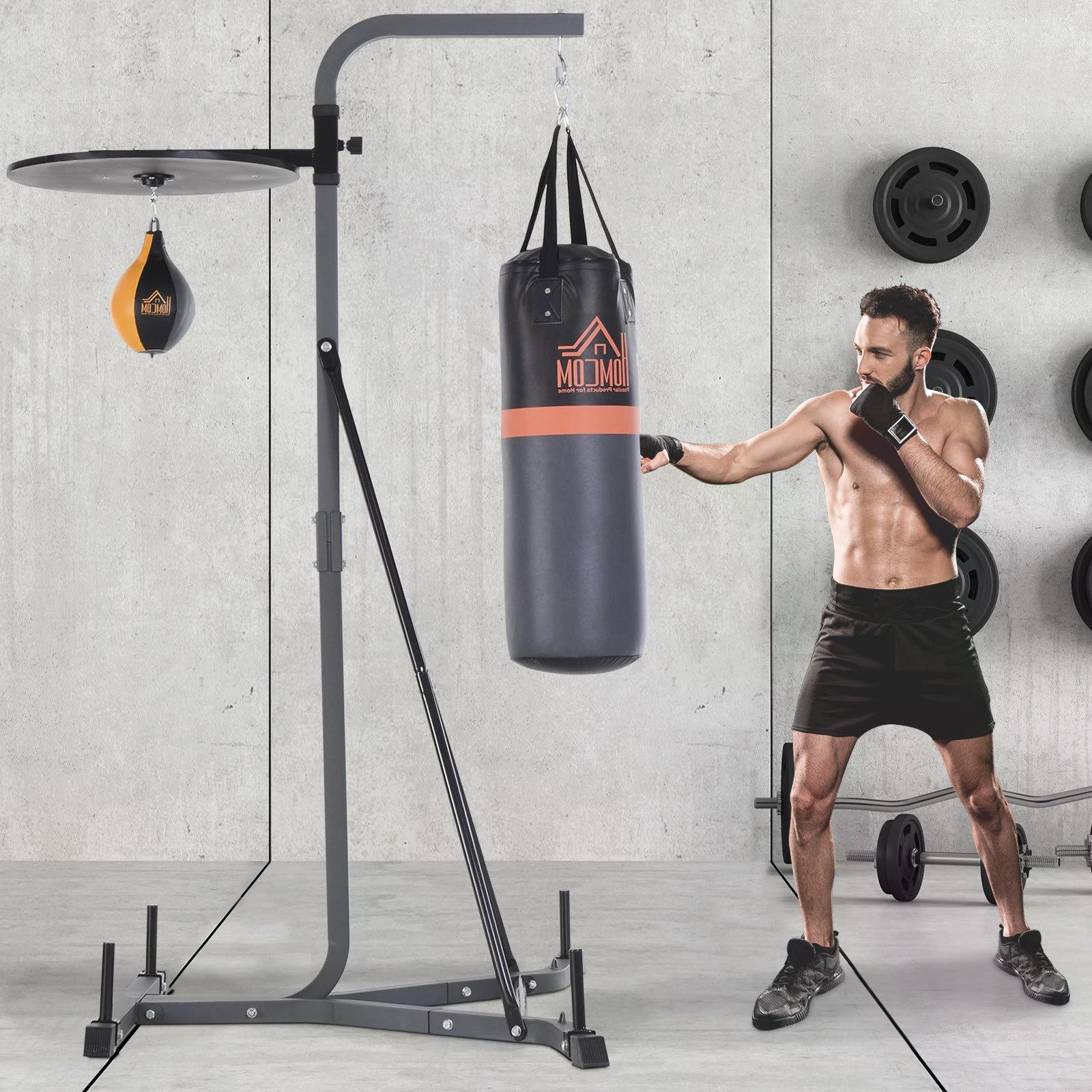 HOMCOM Freestanding Duo Punch Training Punchbag Sandbag Adjustable Hei ...