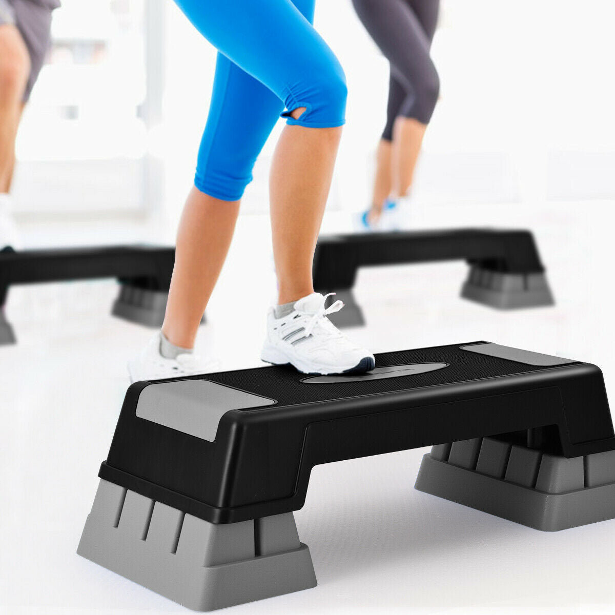 Aerobic Exercise Step with Risers for Home and Gym-Grey – GardenArch