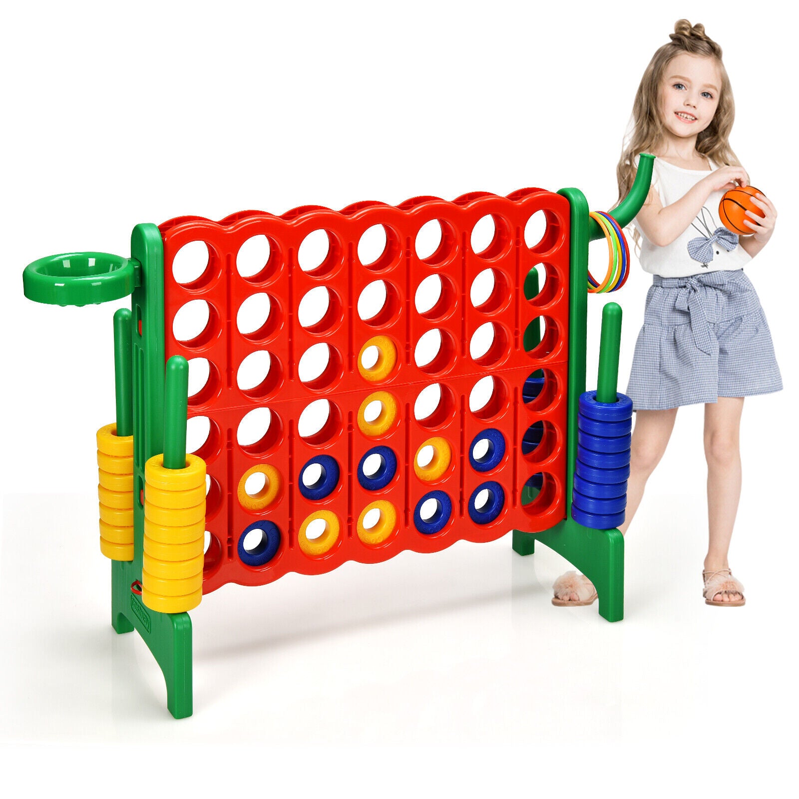 Giant Connect 4 Game Jumbo with 42 Rings-Green – GardenArch