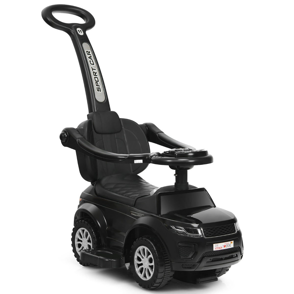 3 in 1 Ride on Push Car Stroller Sliding Walking Car-Black – GardenArch