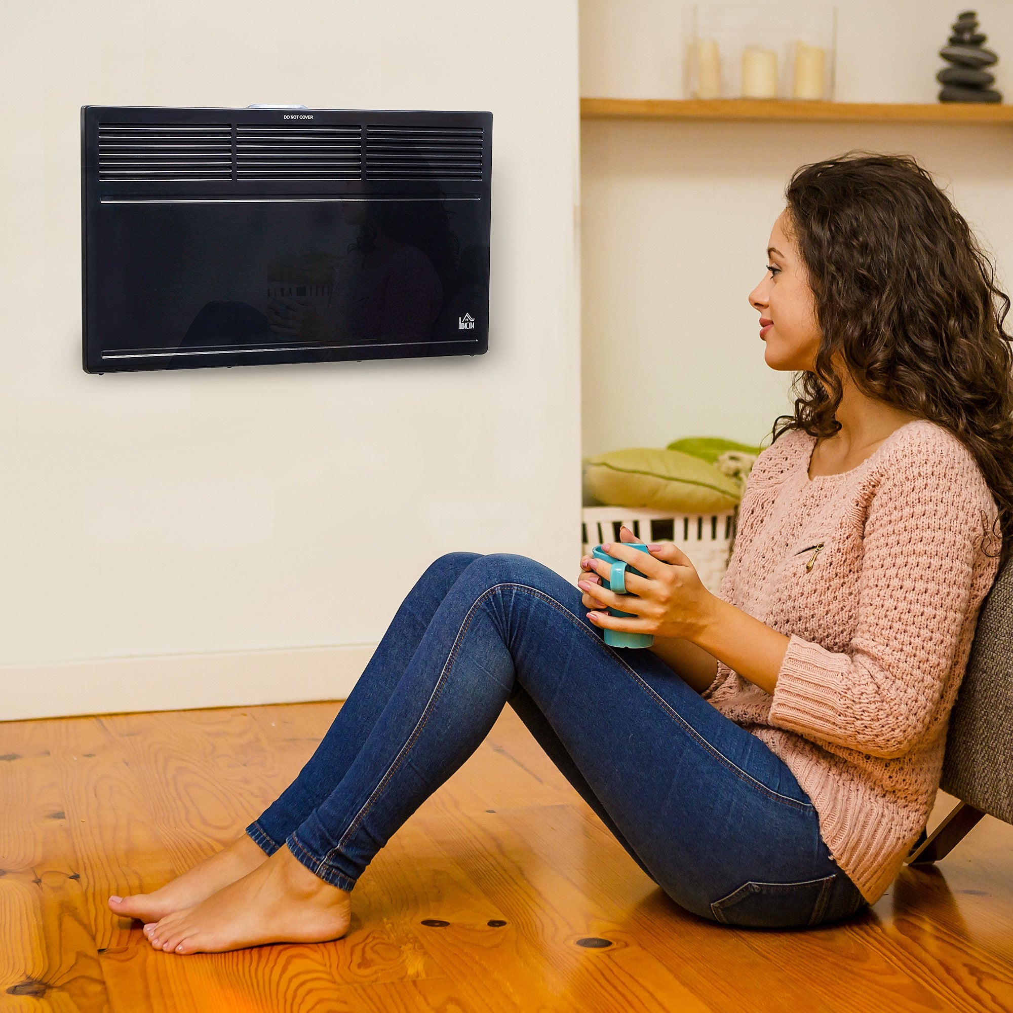 HOMCOM Convector Radiator Heater Freestanding or Wall-mounted Portable ...