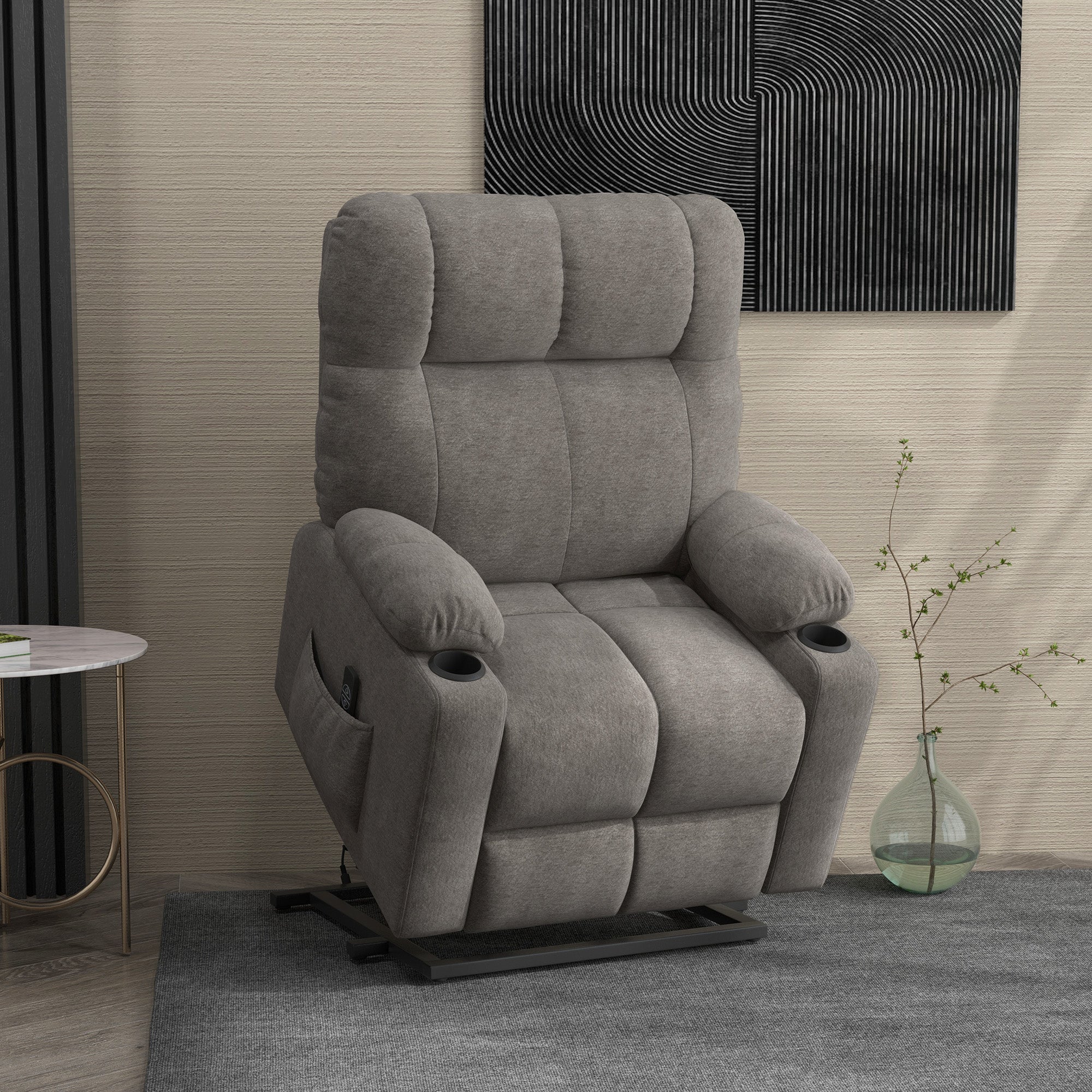 HOMCOM Electric Riser and Recliner Chair for Elderly, Power Lift Recli ...