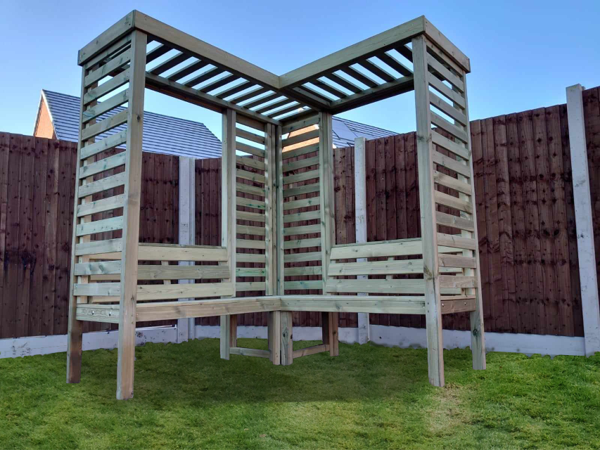 Villamoura Corner Arbour | Wooden Garden Arbours Uk | Arbours For The ...